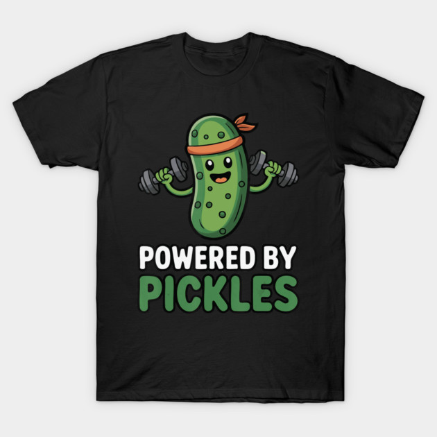 Powered By Pickles Funny Cartoon Character Food Humor Retro Pop Art ...