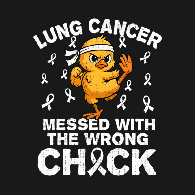 Lung Chicken White Ribbon Support - Lung Cancer Awareness - T-Shirt ...