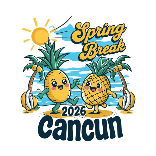 Cancun 2026 Caribbean Spring Break Vacay Getaway Pineapple - Funny ...