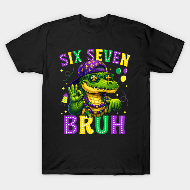 Six Seven Bruh Mardi Gras Alligator Mardigator Boys Kids Party ...