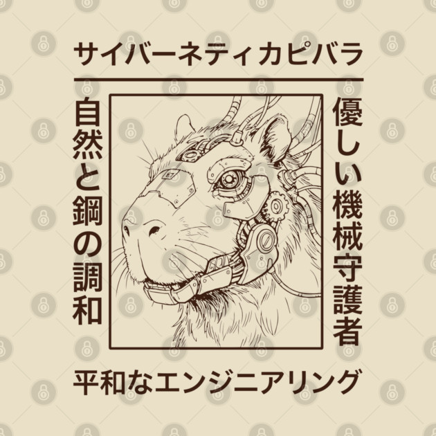 Cyberpunk Capybara Vintage Retro Japanese Sci Fi Art - Cyberpunk ...