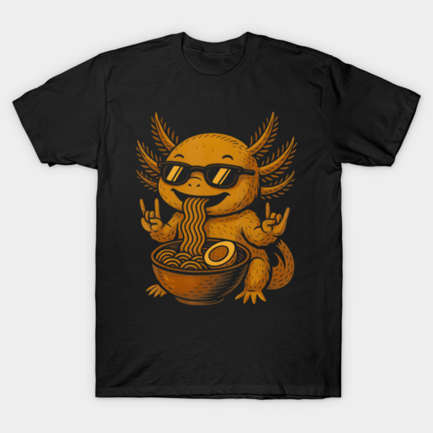 Anime Kawaii Eating Rock On - Funny Anime Axolotl - T-Shirt | TeePublic