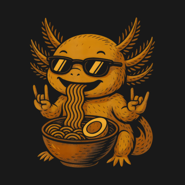 Anime Kawaii Eating Rock On - Funny Anime Axolotl - T-Shirt | TeePublic