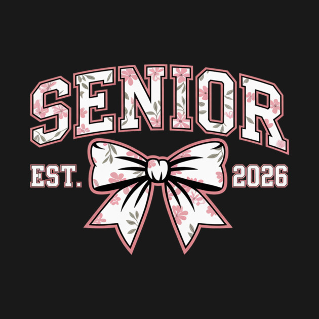 Pink Bow Coquette Floral Senior 2026 Graduation Class Girls - Pink Bow ...