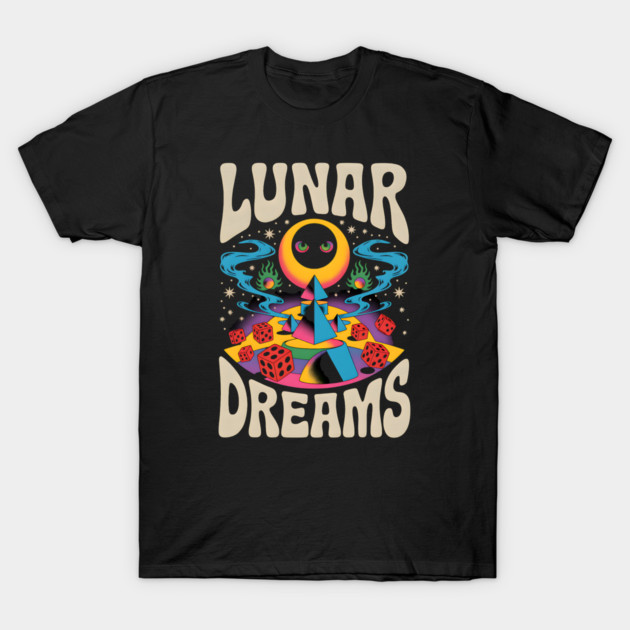 Lunar Dreams – Psychedelic Cosmic Dice Fantasy - Lunar Dreams - T-Shirt ...