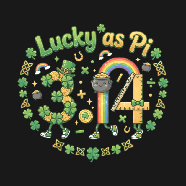 Lucky As Pi Shamrock St Patricks Day Pi Number Math Teacher - Lucky As ...