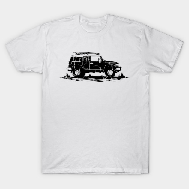 Retro FJ Cruiser Off-Road 4x4 Silhouette Black - Toyota Fj Cruiser - T ...