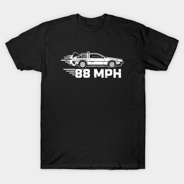 88 MPH Time Machine DeLorean Retro White - Delorean Back To The Future ...