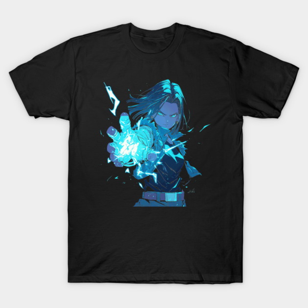 Android 17 Energetic Lightning Pose - Android 17 - T-Shirt | TeePublic