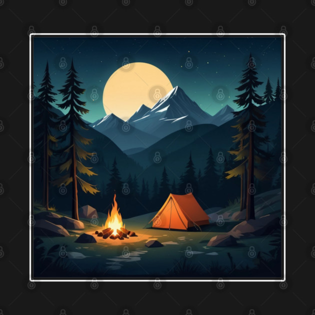 Camping Adventire Campfire Tent Mountain Hiking Outdoor Nature Lover ...