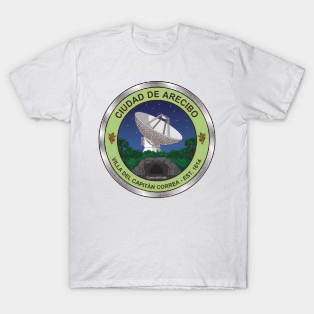 Arecibo Puerto Rico City Emblem Observatory Cave - Arecibo - T-Shirt ...