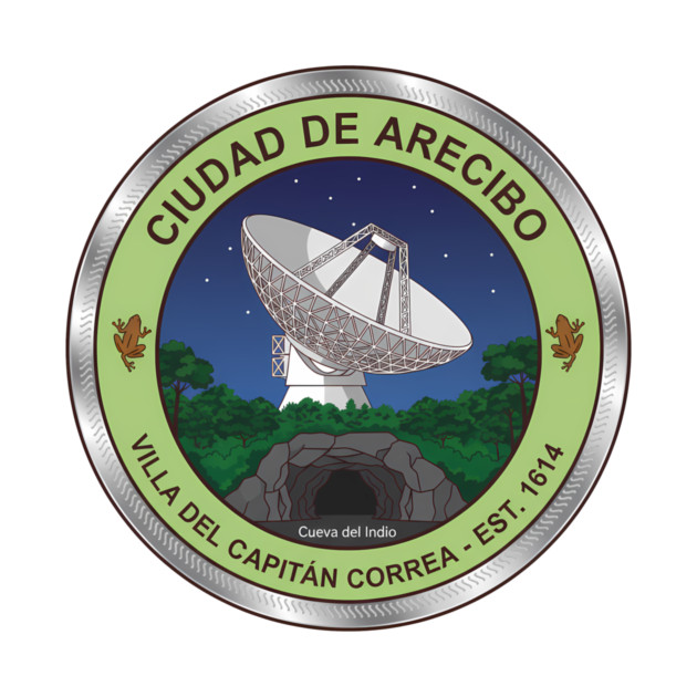Arecibo Puerto Rico City Emblem Observatory Cave - Arecibo - T-Shirt ...