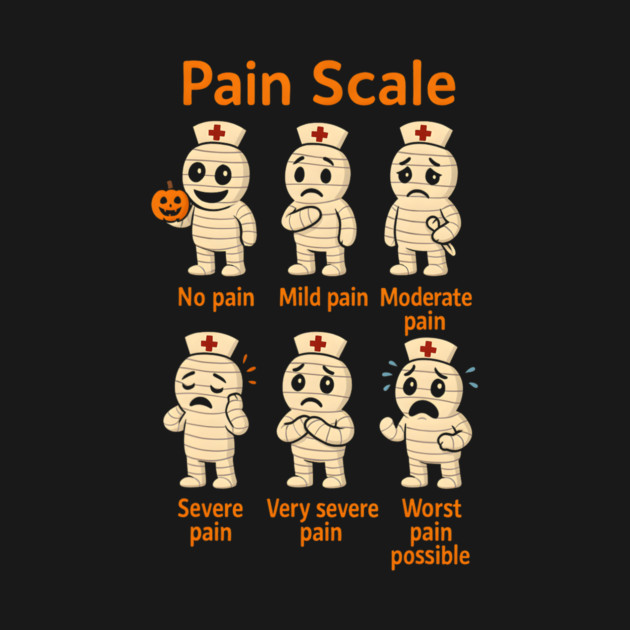 Pain Scale Nurse Mummy Halloween Trauma Nurse - Nurse Halloween Costume ...