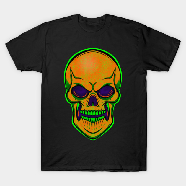Toxic Glow Grin - Skull Design - T-Shirt | TeePublic