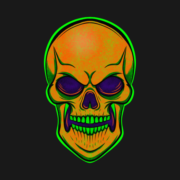 Toxic Glow Grin - Skull Design - T-Shirt | TeePublic