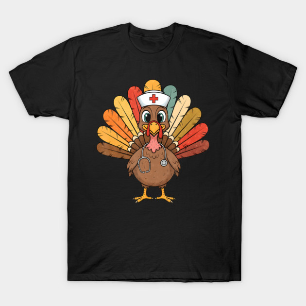 Turkey Nurse Stethoscope Thanksgiving Fall Scrub - Nurse Thanksgiving ...