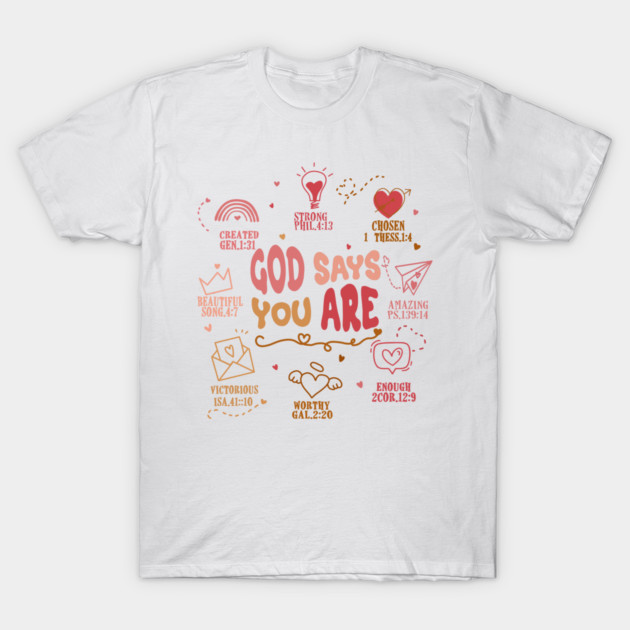 God Says You Are Strong Chosen Worthy Christian Faith Quote Art - God ...