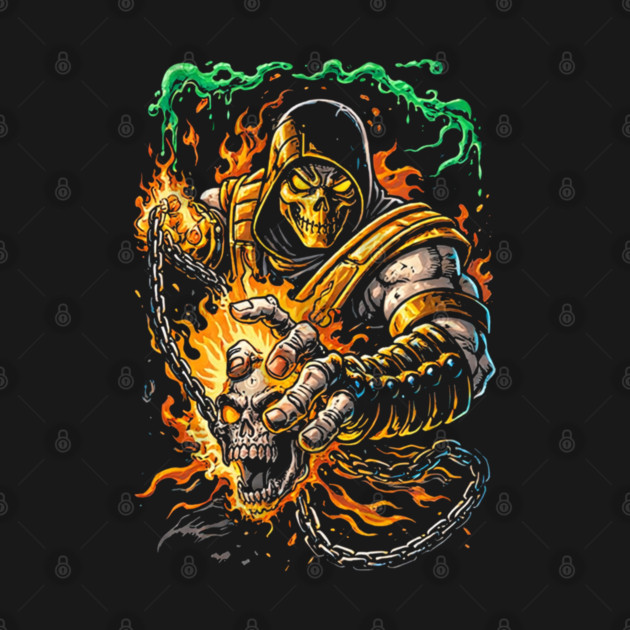 Fire Ninja (Scorpion Style) - Mortal Kombat Inspired - T-Shirt | TeePublic
