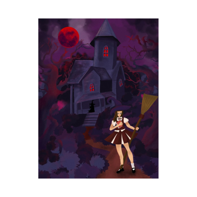 Spooky Witch House - Halloween - T-Shirt | TeePublic