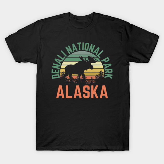 Denali National Park Alaska Moose Hiking Nature Retro - Nature - T ...