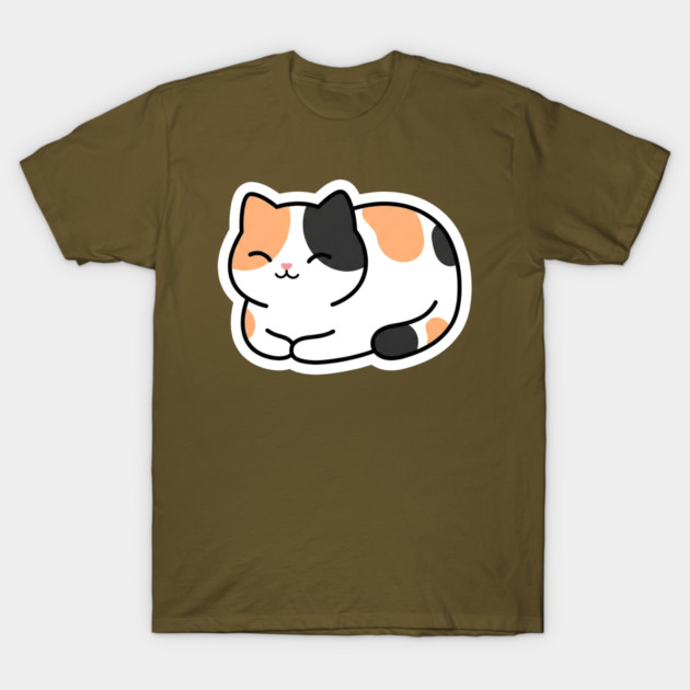 Cute Calico Cat Loaf - Kawaii Kitty Sticker - Cat Loaf - T-Shirt ...