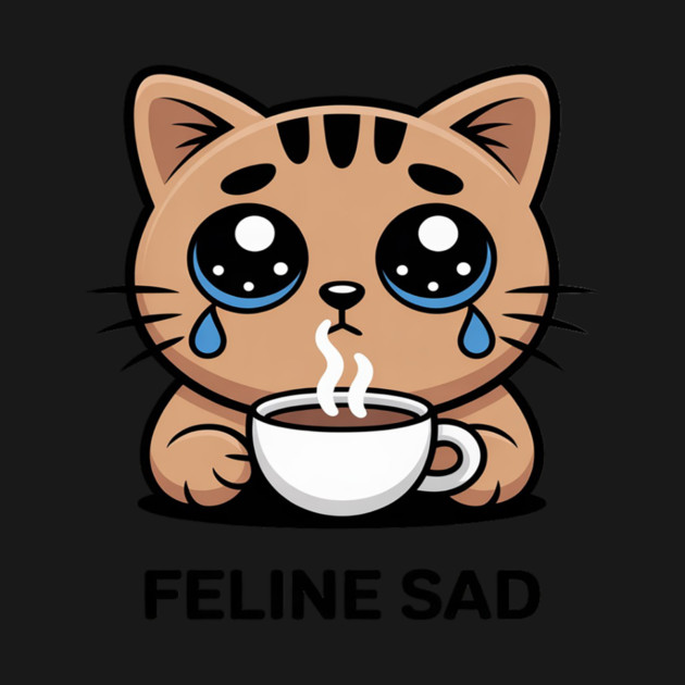 Feline Sad - Feline Sad - T-Shirt | TeePublic