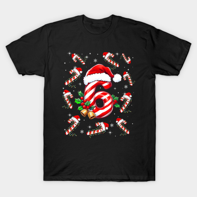 Fun Six Seven 6 7 Slang Candy Cane - Christmas Meme Slang - T-Shirt ...