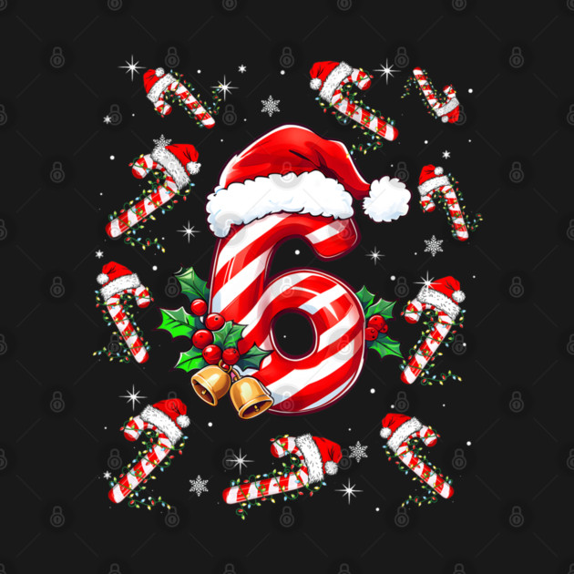 Fun Six Seven 6 7 Slang Candy Cane - Christmas Meme Slang - T-Shirt ...