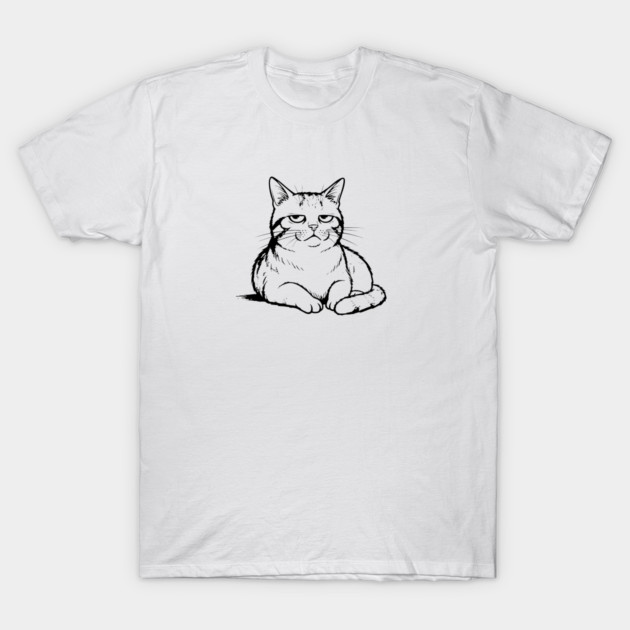 Cat Sitting with Side-Eye Glare meme - Cat - T-Shirt | TeePublic
