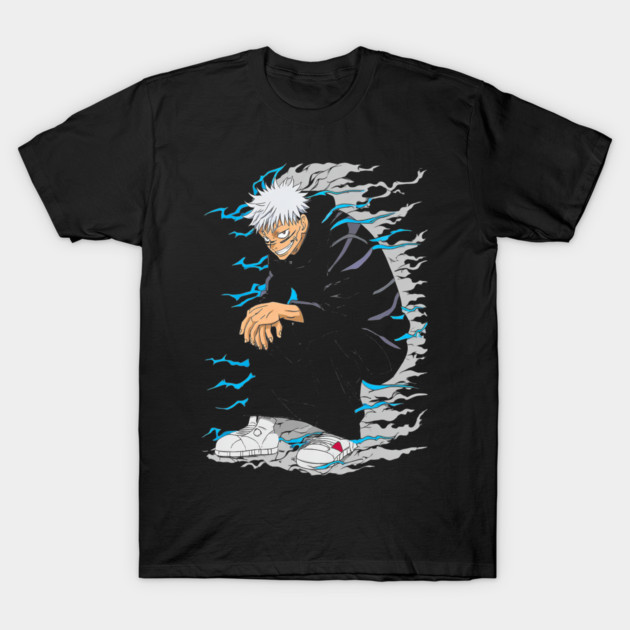 Gojo Satoru Jujutsu Kaisen Squatting Pose - Satoru Gojo - T-Shirt ...