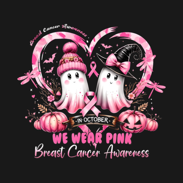 In October Pink Breast Heart Dragonflies - October Wear Pink - T-Shirt ...