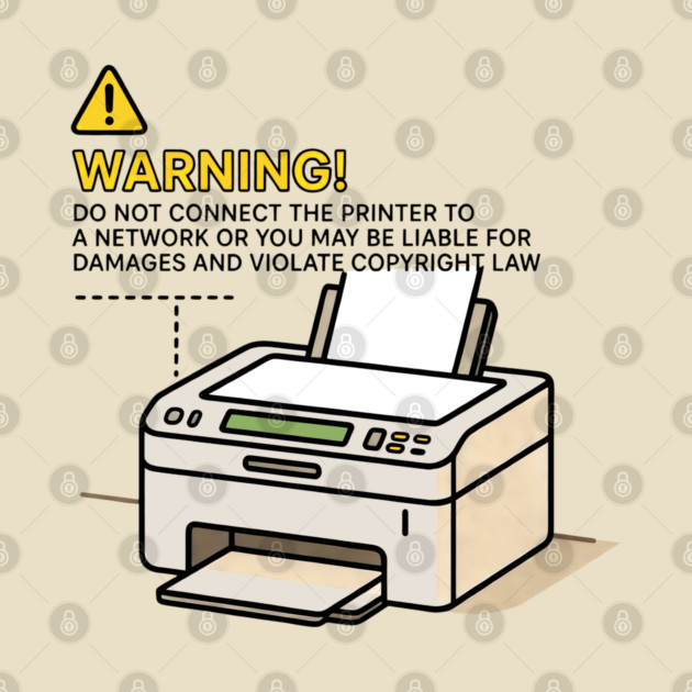 Funny Printer Warning Copyright Law Violation Office Humor Art - Office ...