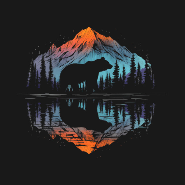 Mountain Bear Reflection Wildlife Nature Outdoor Forest - Mountain Bear ...