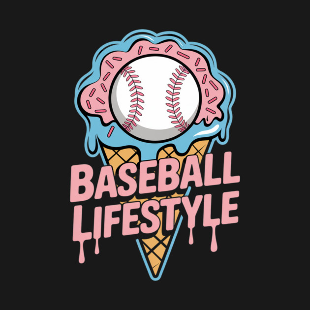 Baseball Life Lifestyle Home Plate Ice Cream Drip Men Boys - Baseball ...