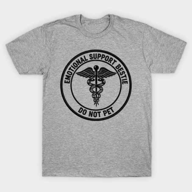 Emotional Support Bestie Black Patch Design - Minimalist Medical Humor ...
