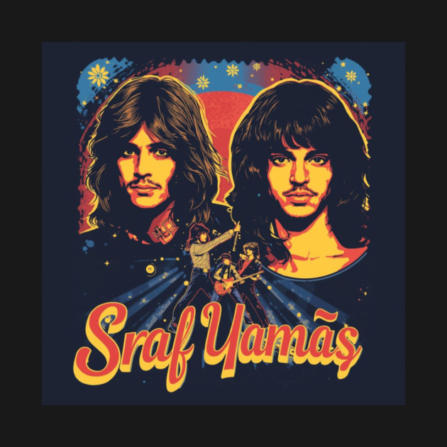Retro Psychedelic Rock Duo Illustration - Retro Art Music - T-Shirt ...