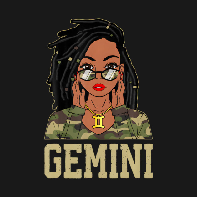 ini Loc'd Hair Sassy Black Camo Melanin - Black Woman Melanin - T-Shirt ...