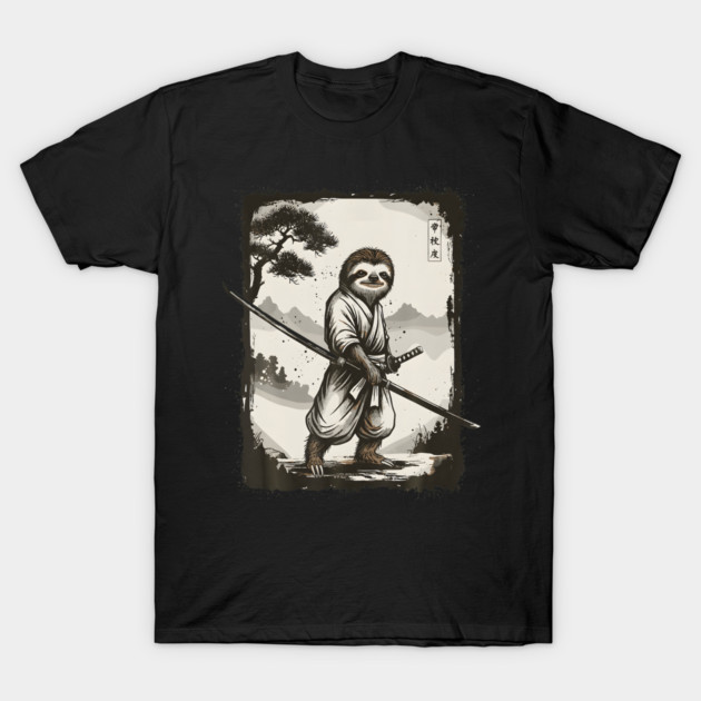 Samurai Sloth Japanese For Warrior - Samurai Sloth Japan - T-Shirt ...