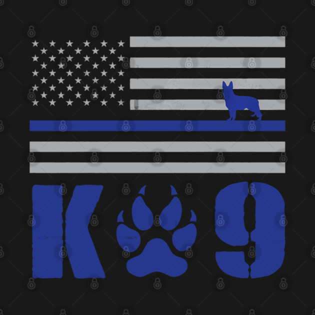 K9 Police Dog German Shepherd Paw Thin Blue Line Handler - K9 - T-Shirt ...