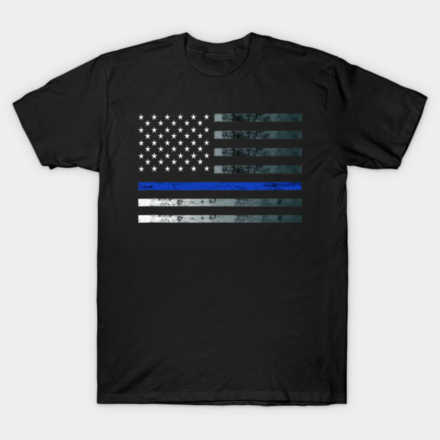 Dark Grunge Thin Blue Line American Flag Police Support - Thin Blue ...