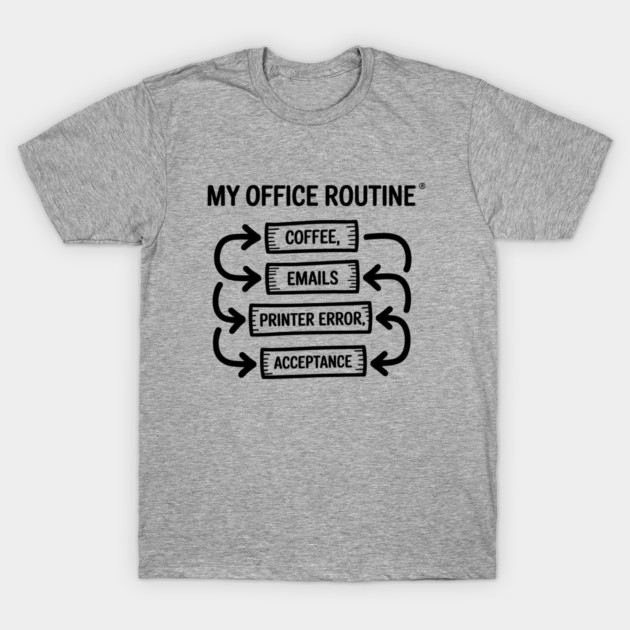 My Office Routine Funny Printer Error Coffee and Emails Flowchart Art ...