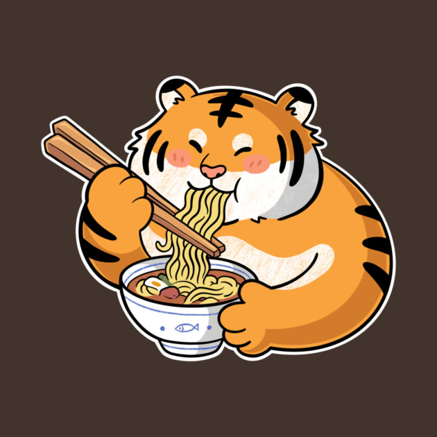 Ramen Funny Tiger - Ramen Life - T-Shirt | TeePublic