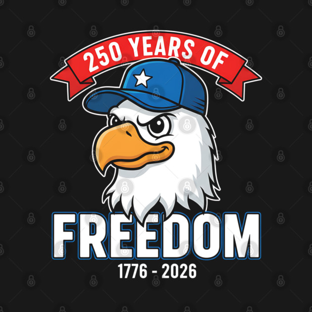 250 Years of Freedom USA Eagle Cartoon 1776–2026 - 250 Years 17762026 ...