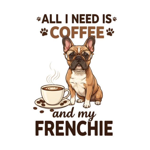 French Bulldog Coffee Frenchie Dog - French Bulldog - T-Shirt | TeePublic