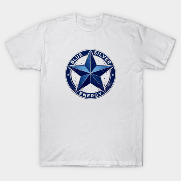 Blue + Silver Energy – Cracked Star Badge - Dallas - T-Shirt | TeePublic