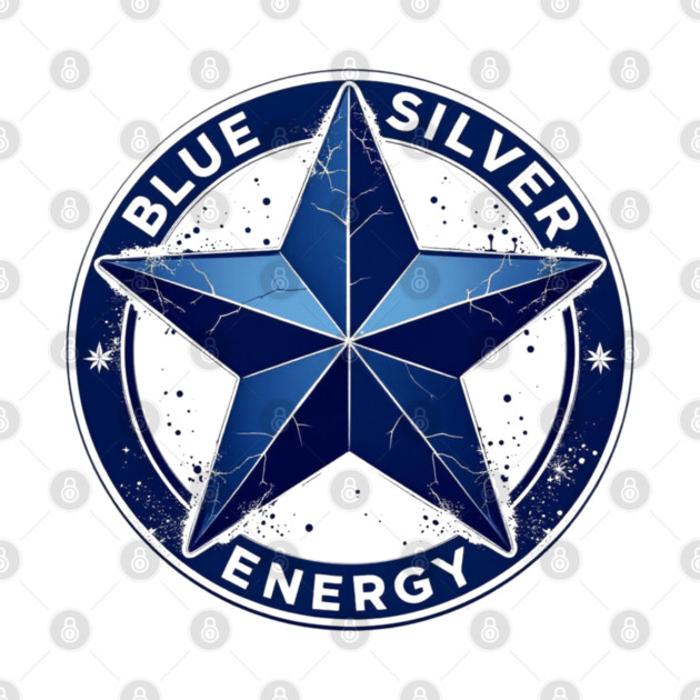 Blue + Silver Energy – Cracked Star Badge - Dallas - T-Shirt | TeePublic