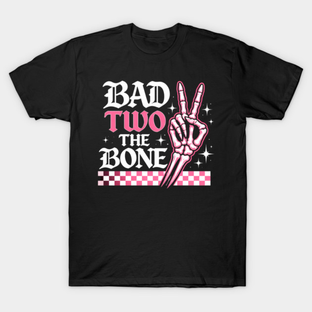 Bad Two The Bone Skeleton Peace Sign Funny - Skeleton Peace Sign - T ...