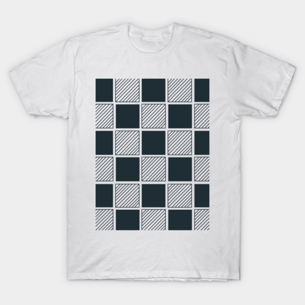 Navy Blue Black and White Checkerboard Stripe - Checkerboard - T-Shirt ...