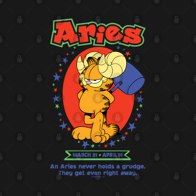 Garfield Aries Zodiac Sign Horoscope Humor - Garfield - T-Shirt | TeePublic