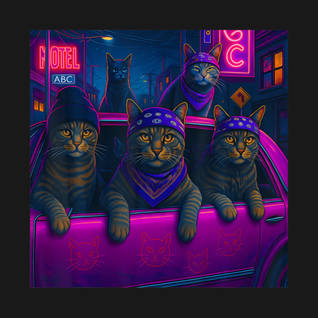 Cat Gang Street Cat - Funny Cat Meme - T-Shirt | TeePublic